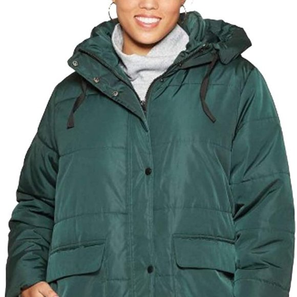 Ava & Viv | Jackets & Coats | Ava Viv Plus Size Green Quilted Puffer ...